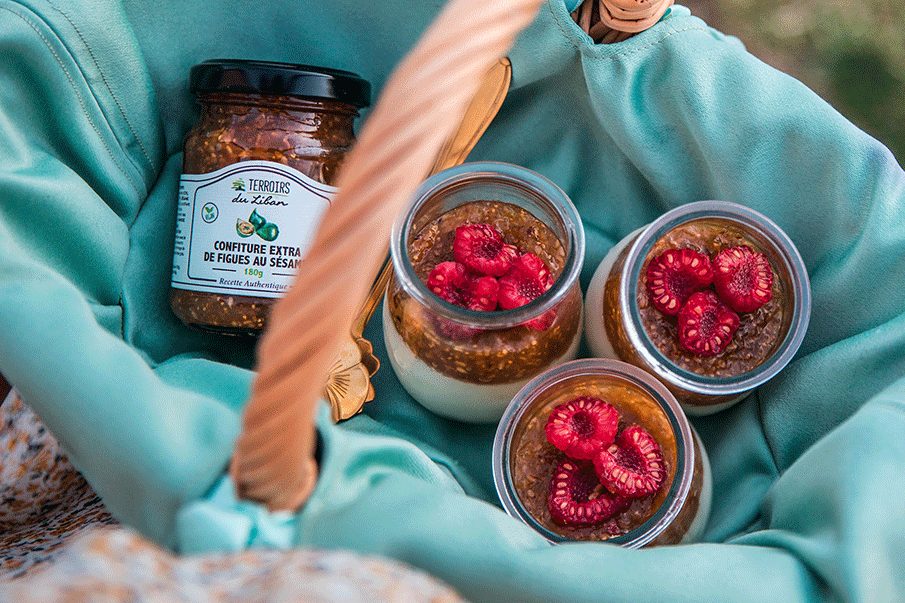 White Chocolate Panna Cotta, Fig Jam with Sesame & Raspberry – Terroirs ...